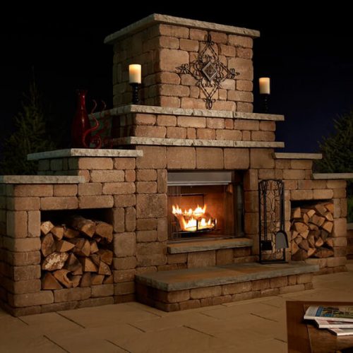 Grand Fireplace | Home Outdoor Masonry Hardscape | Block-Lite | Arizona